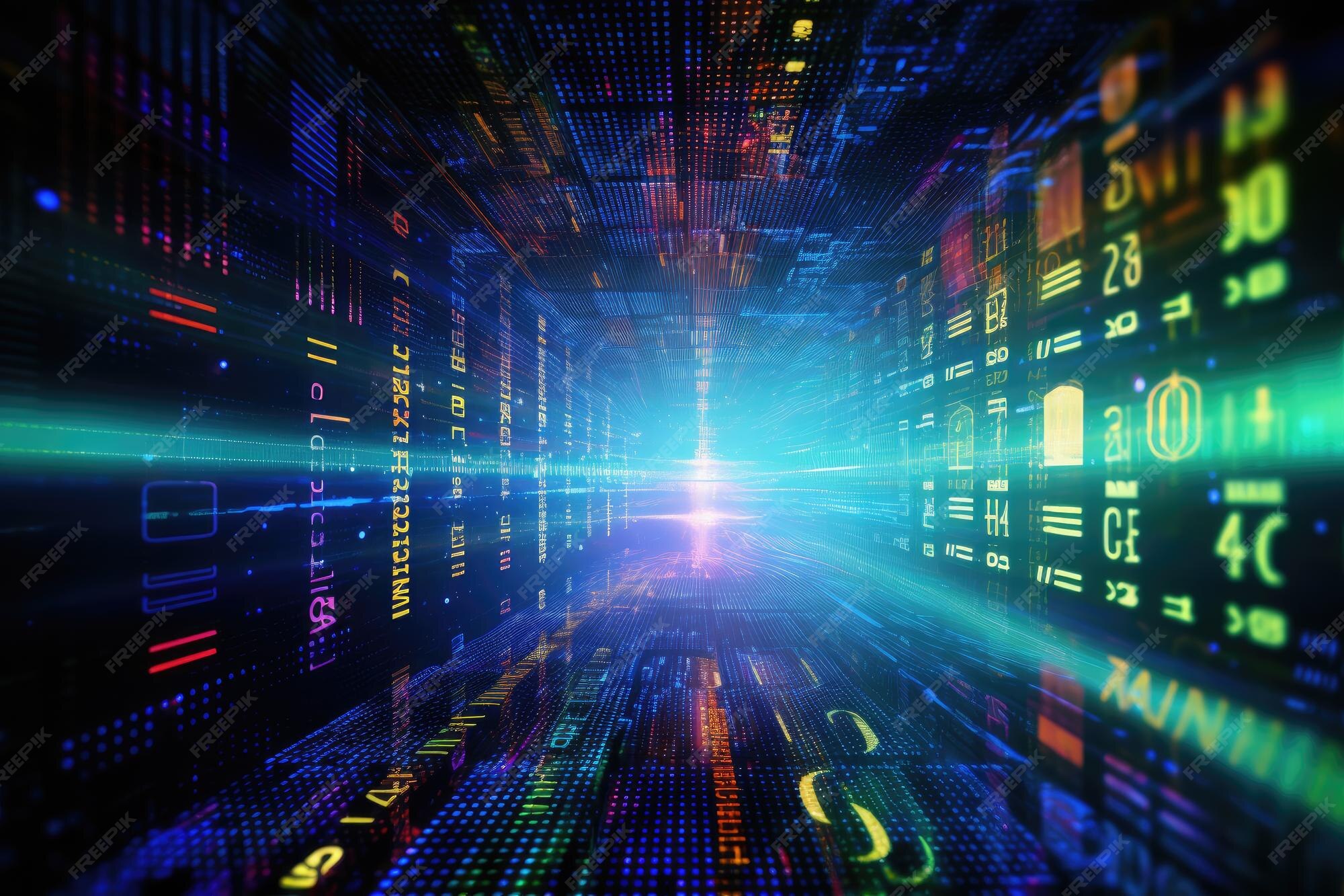 Premium Photo Abstract Background With Binary Code In Cyberspace 3d Render Digital Binary Code