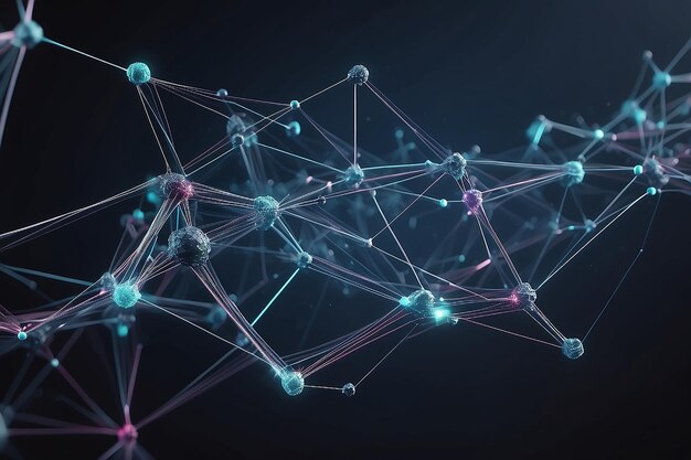 Premium Photo Abstract Background With Connecting Dots And Lines Network Connection Structure