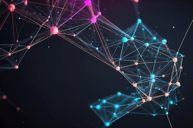 Premium Photo Abstract Background With Connecting Dots And Lines Network Connection Structure