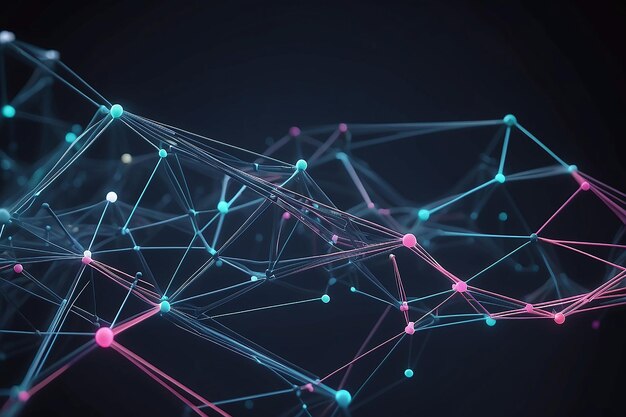 Premium Photo Abstract Background With Connecting Dots And Lines Network Connection Structure