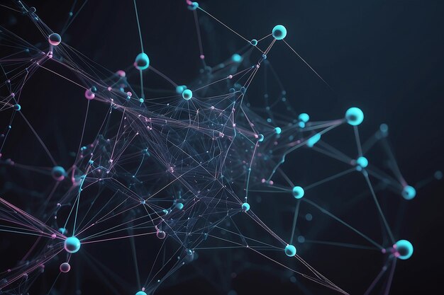 Premium Photo Abstract Background With Connecting Dots And Lines Network Connection Structure