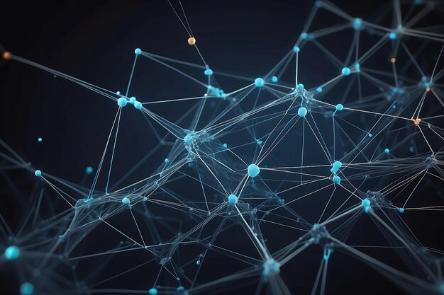 Abstract background with connecting dots and lines Network connection structure Plexus effect 3d ...