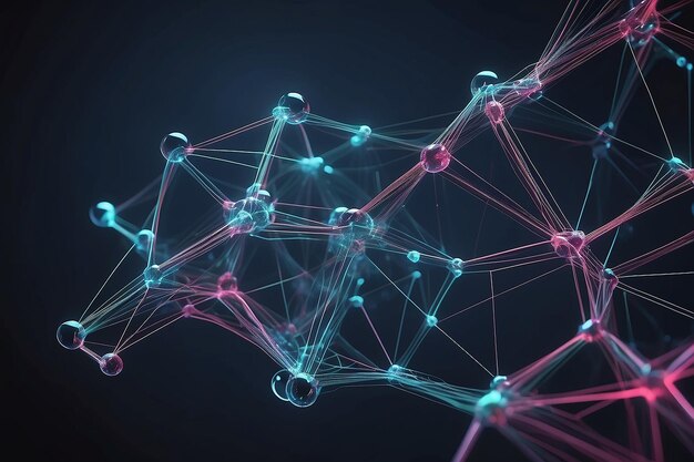 Abstract background with connecting dots and lines Network connection structure Plexus effect 3d ...
