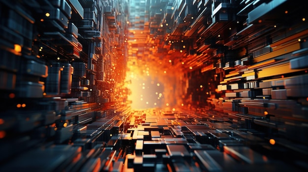 Premium AI Image | Abstract bits and bytes digital art illustration Premium AI Image | Abstract bits and bytes digital art illustration