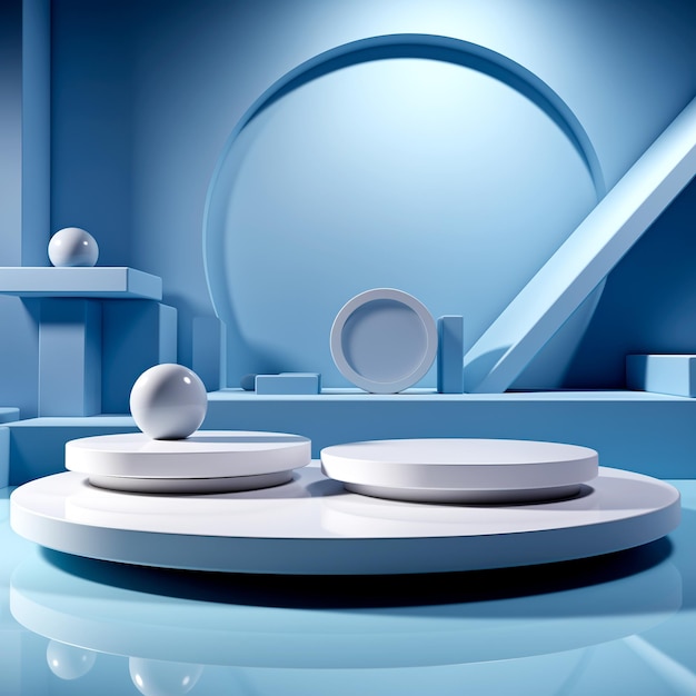 Premium Photo | Abstract blue geometric shapes with circular and ... Premium Photo | Abstract blue geometric shapes with circular and ...