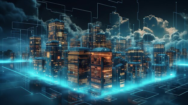 Premium AI Image | Abstract cloud computing technology Generative Ai Premium AI Image | Abstract cloud computing technology Generative Ai