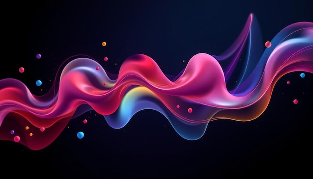 Abstract Colorful Wave Background Black Background Premium Ai