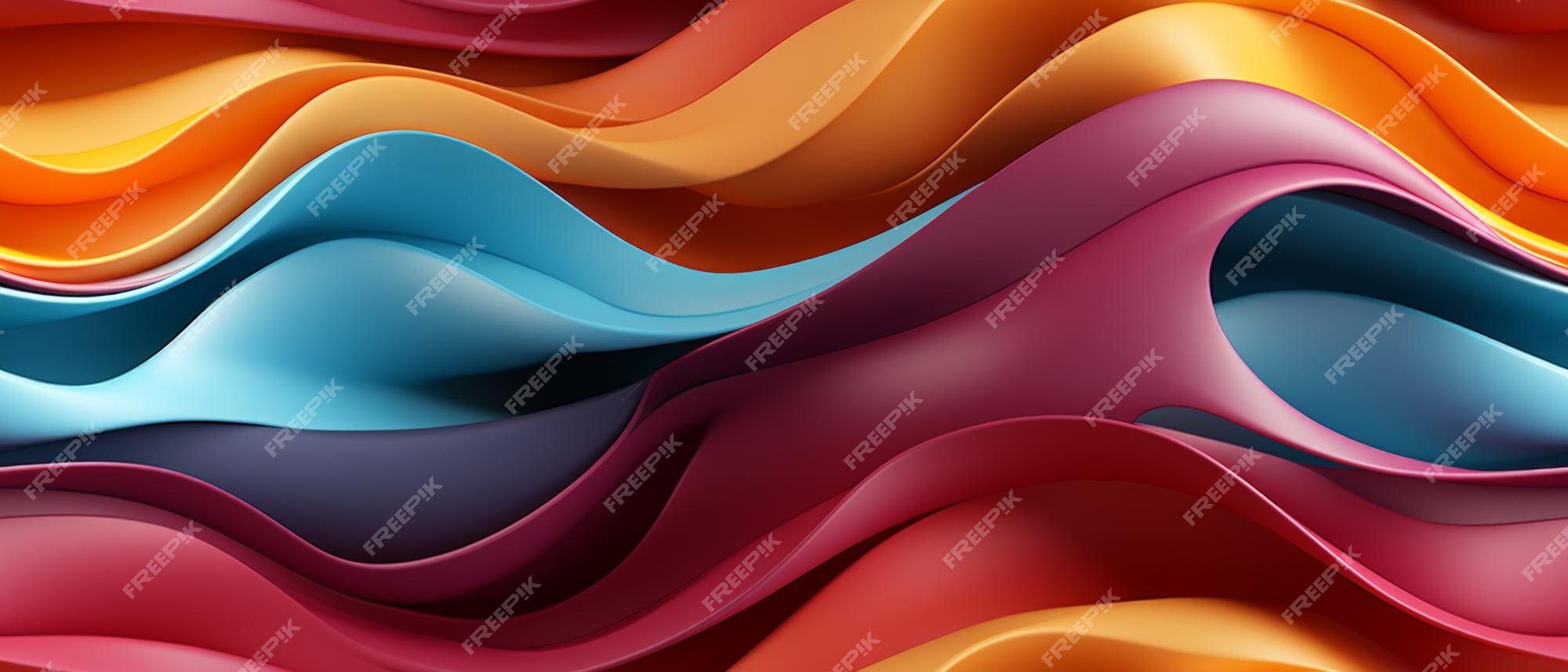 Premium Photo | Abstract Colorful Wavy Shapes Premium Photo | Abstract Colorful Wavy Shapes