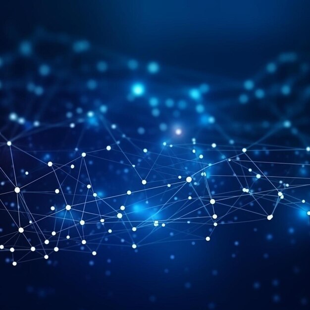 Abstract connected dots and lines on blue background | Premium AI ... Abstract connected dots and lines on blue background | Premium AI ...