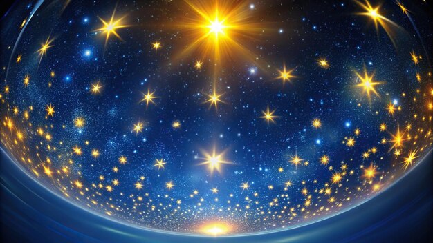 Abstract cosmic wonder in a starry night sky with yellow twinkles on ... Abstract cosmic wonder in a starry night sky with yellow twinkles on ...