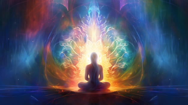 Premium Photo | Abstract digital art meditation enlightenment background Premium Photo | Abstract digital art meditation enlightenment background