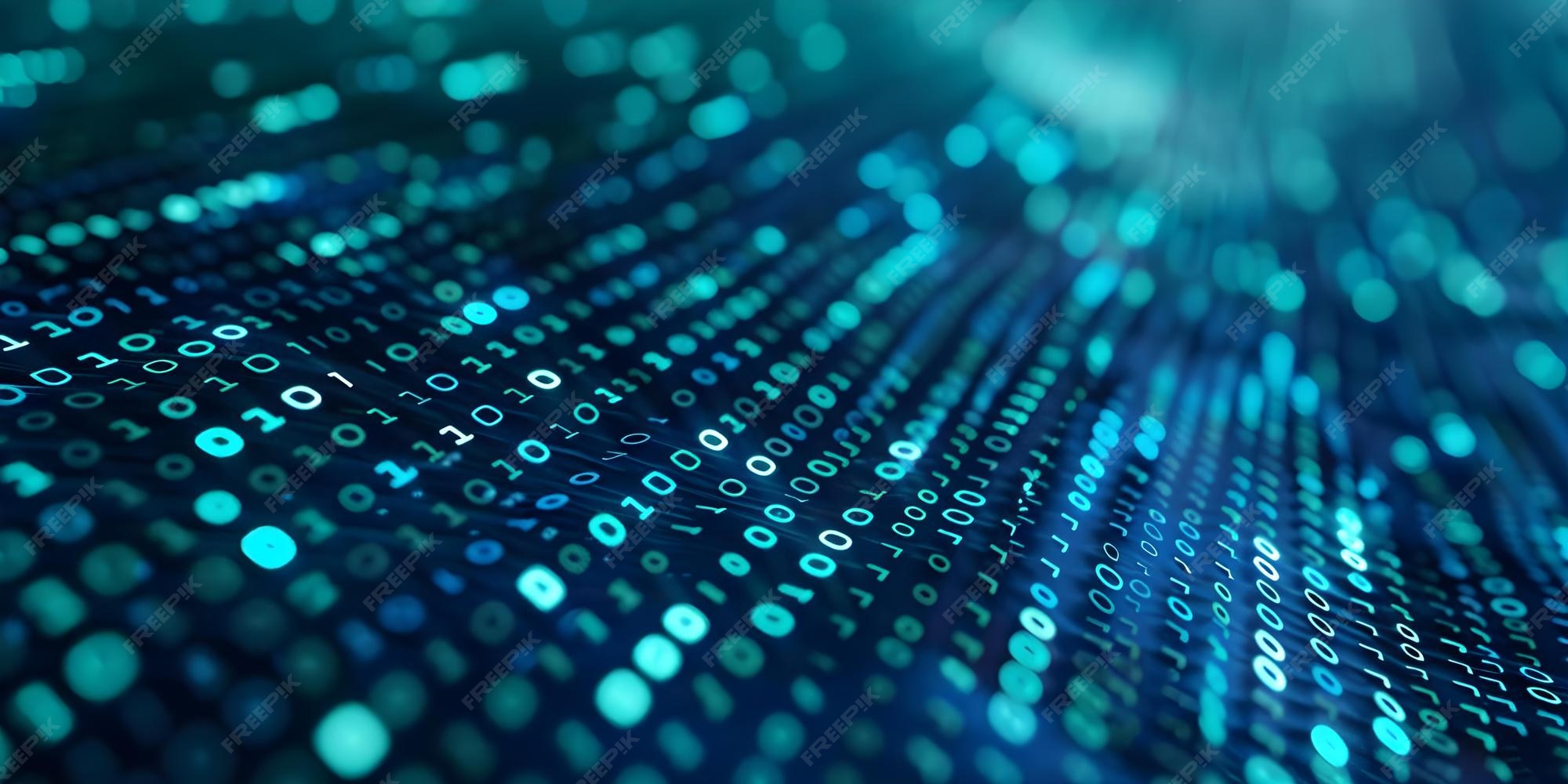 Abstract Digital Background Binary Code Algorithms Running Concept Digital Art Binary Code