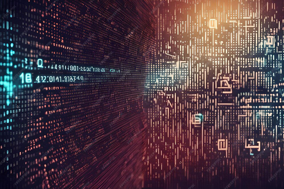 Premium Photo | An abstract digital background with binary code and AI algorithms running in the ...