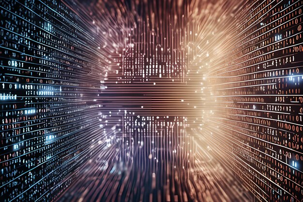 Premium Photo | An abstract digital background with binary code and AI algorithms running in the ...