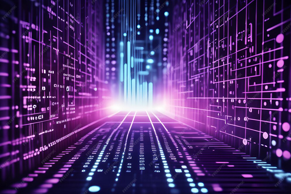 Premium Photo An Abstract Digital Background With Binary Code And Ai Algorithms Running In The