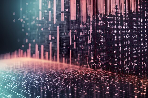 Premium Photo An Abstract Digital Background With Binary Code And Ai Algorithms Running In The