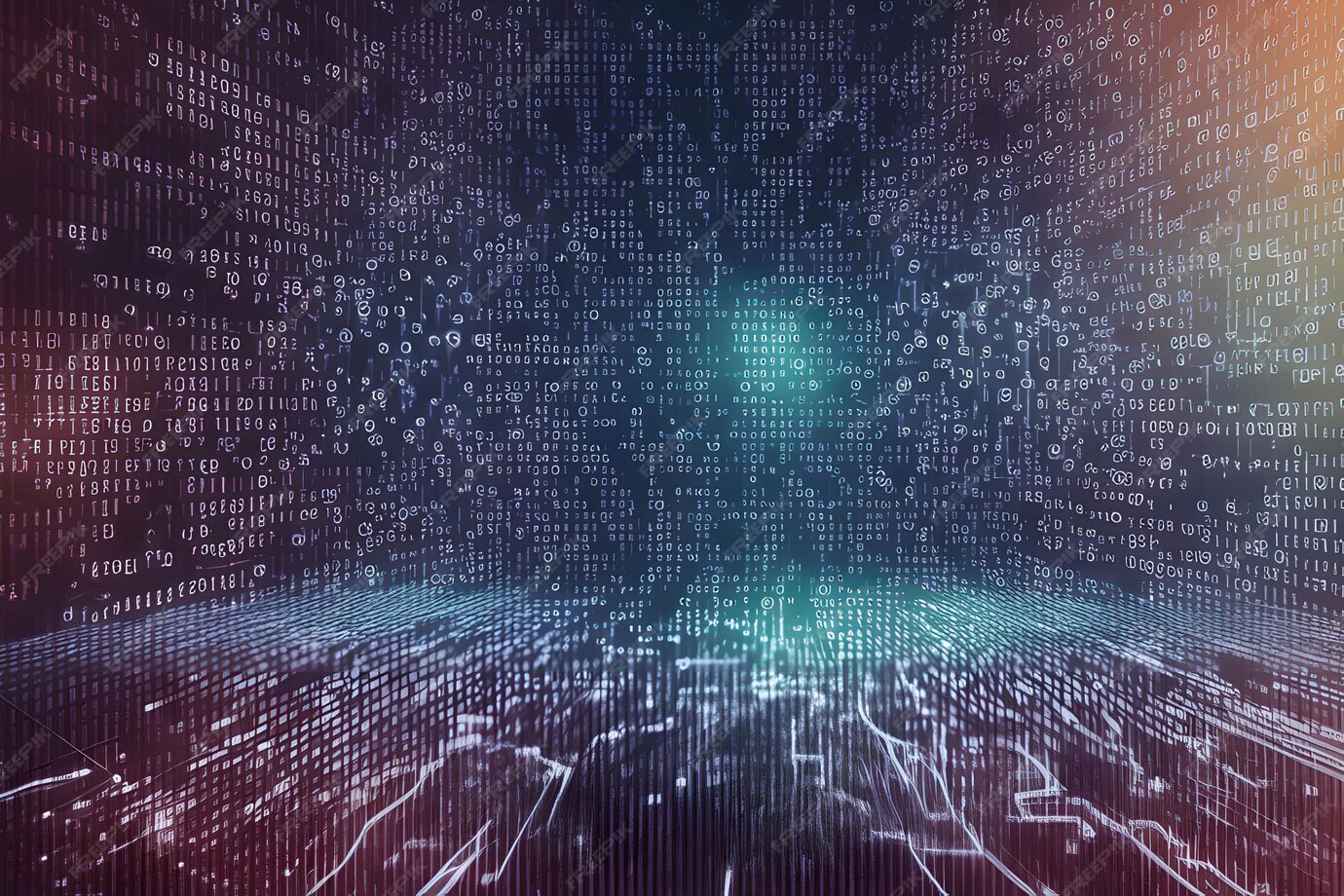 Premium Photo | An abstract digital background with binary code and AI algorithms running in the ...