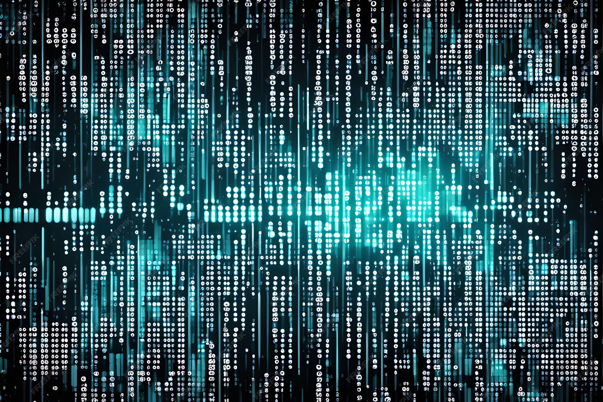 An abstract digital background with binary code and AI algorithms running in the background ...