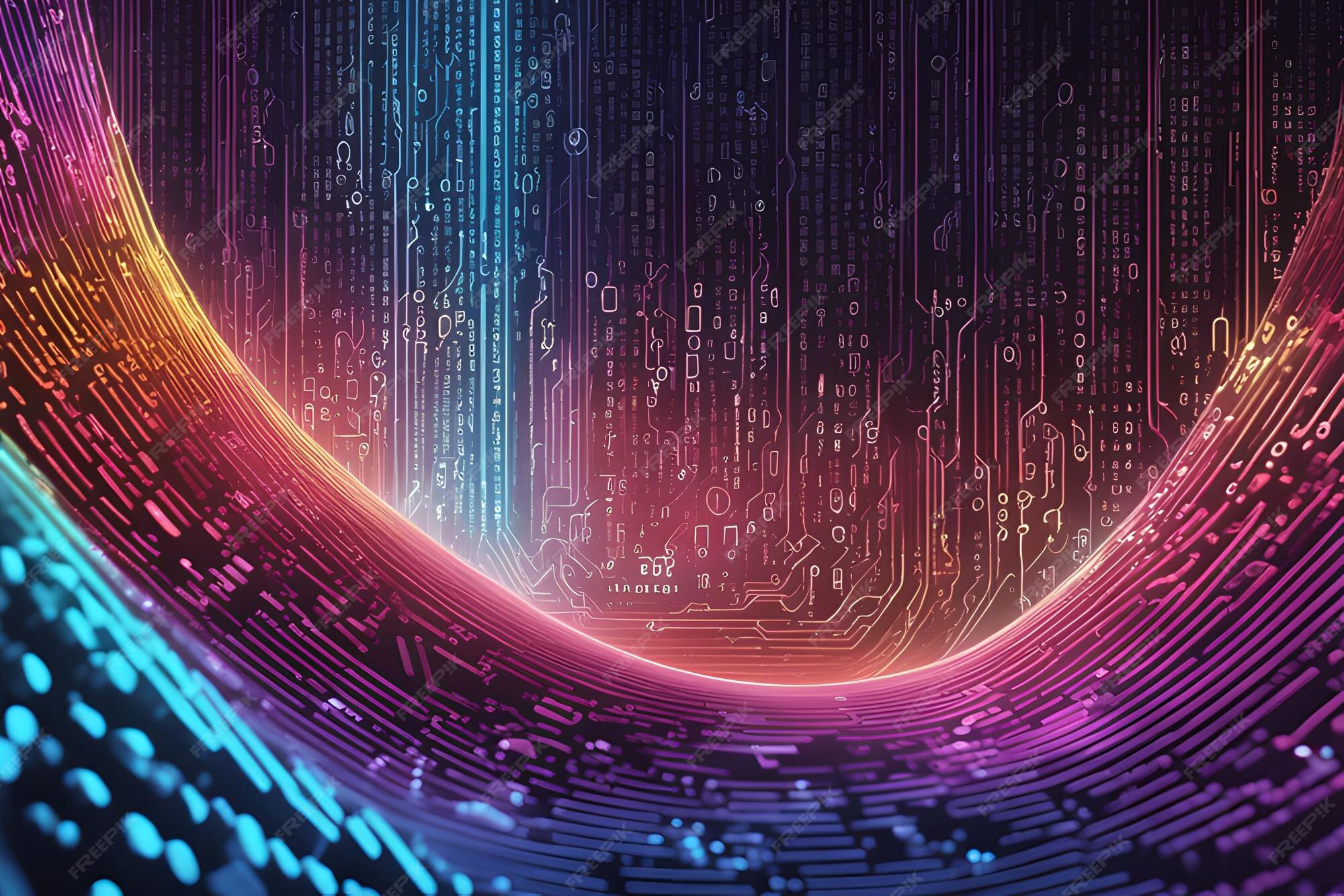 Premium Photo | An abstract digital background with binary code and AI algorithms running in the ...