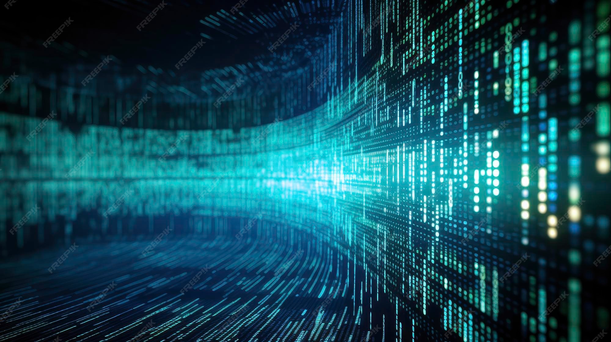 Premium AI Image | An abstract digital background with binary code and AI algorithms running in ...