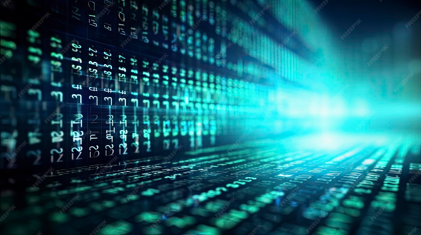 Premium AI Image | An abstract digital background with binary code and ...