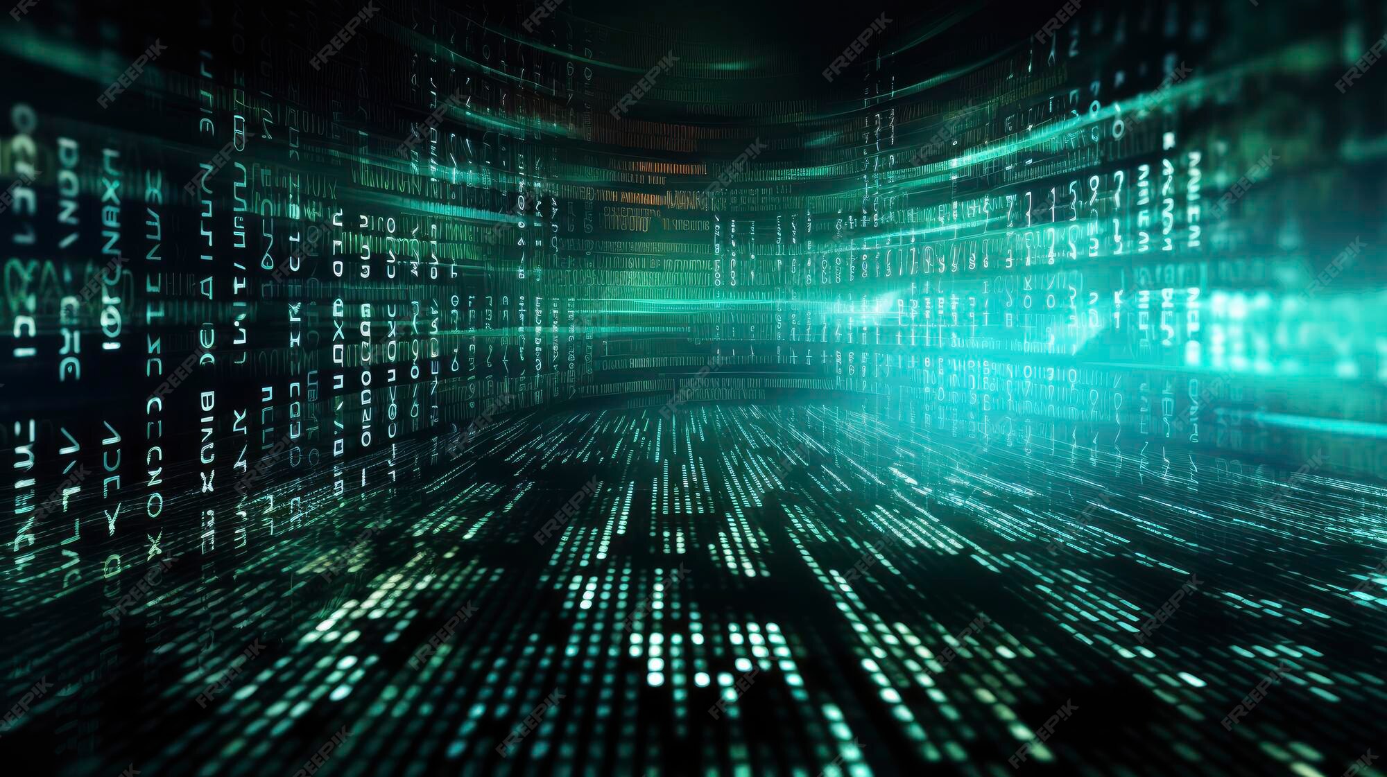 Premium Photo | An abstract digital background with binary code and AI algorithms running in the ...