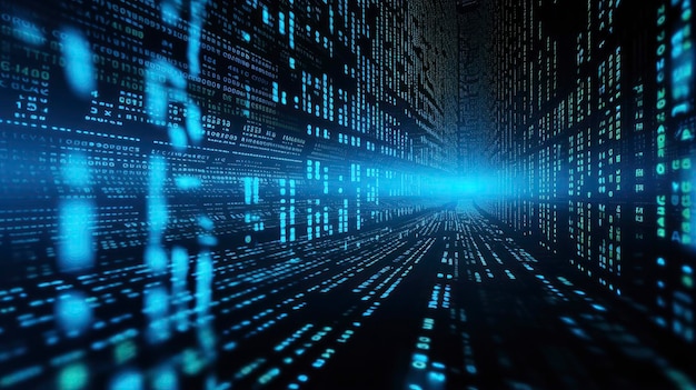 Premium Photo | An abstract digital background with binary code and AI algorithms running in the ...