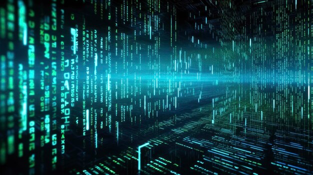 Premium Photo | An abstract digital background with binary code and AI algorithms running in the ...