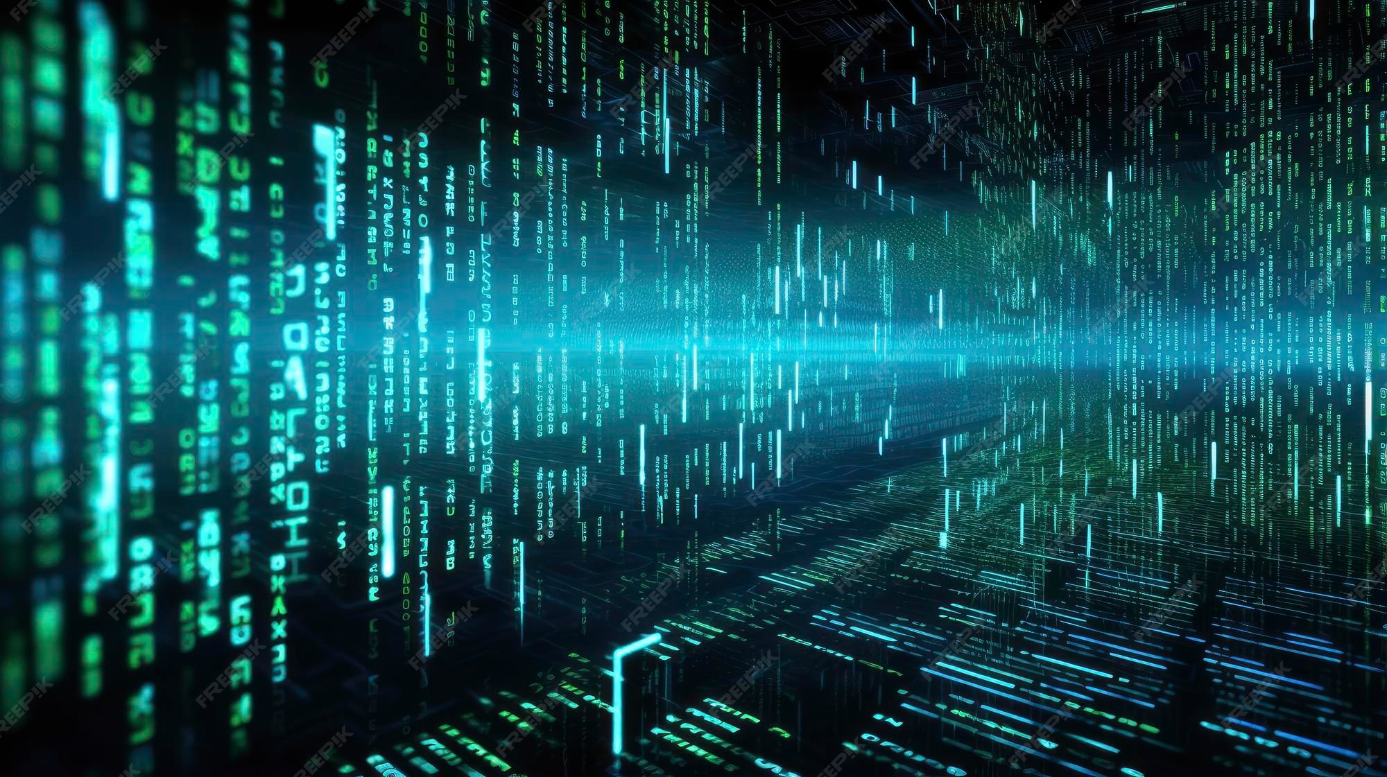 Premium Photo | An abstract digital background with binary code and AI algorithms running in the ...