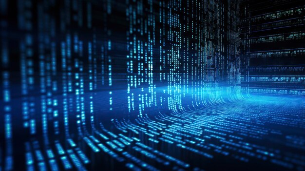 Premium AI Image | An abstract digital background with binary code and AI algorithms running in ...
