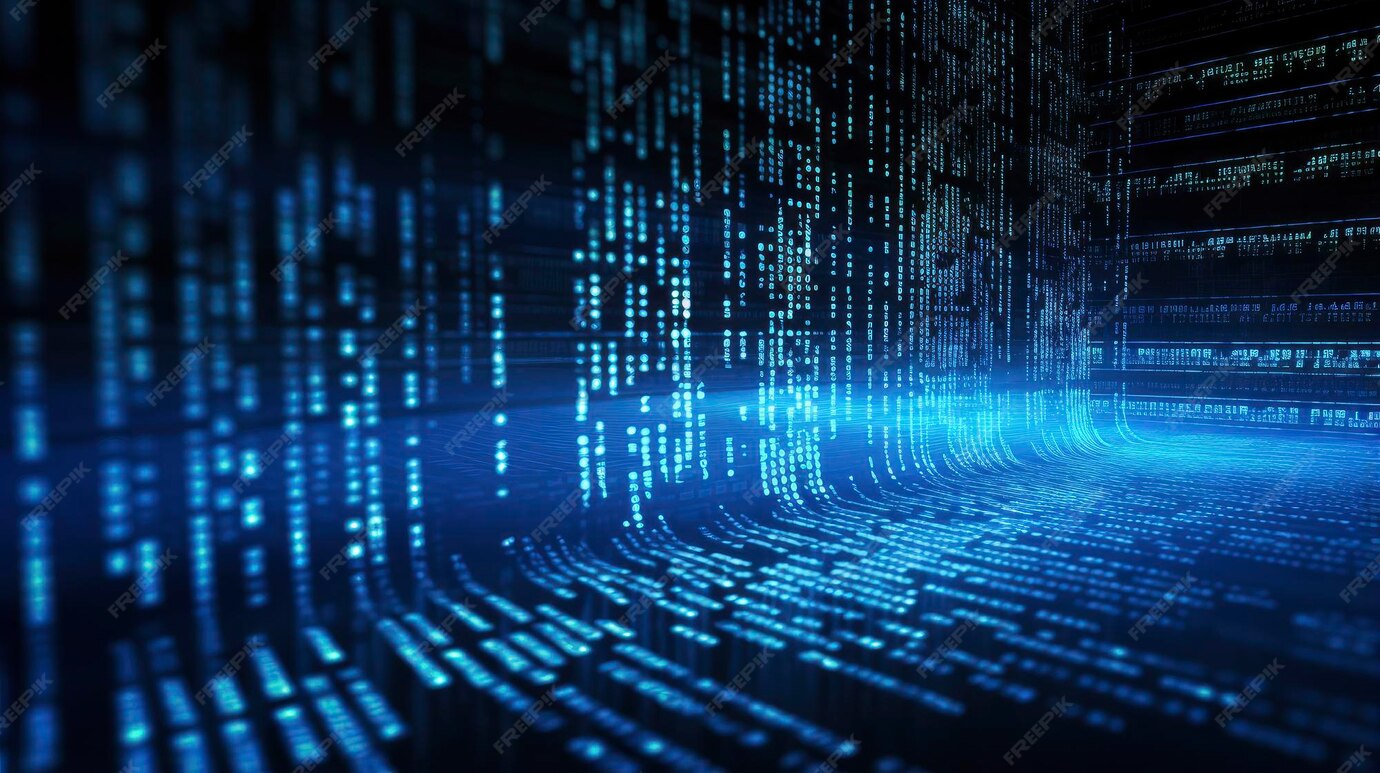 Premium AI Image | An abstract digital background with binary code and ...