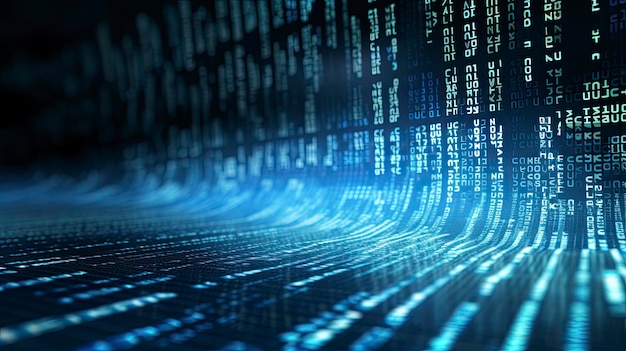 Premium AI Image | An abstract digital background with binary code and AI algorithms running in ...
