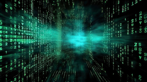 Premium Photo | An abstract digital background with binary code and AI algorithms running in the ...