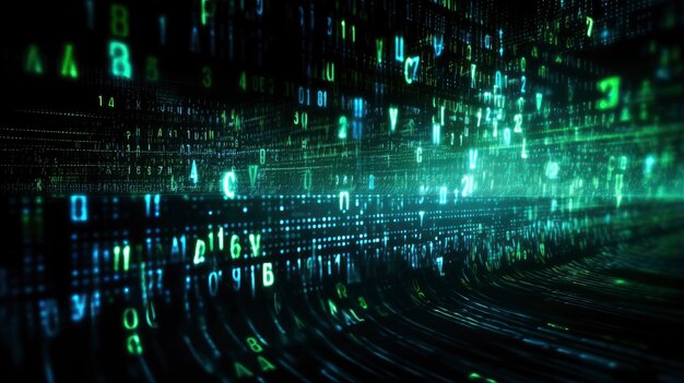 Premium AI Image | An abstract digital background with binary code and ...