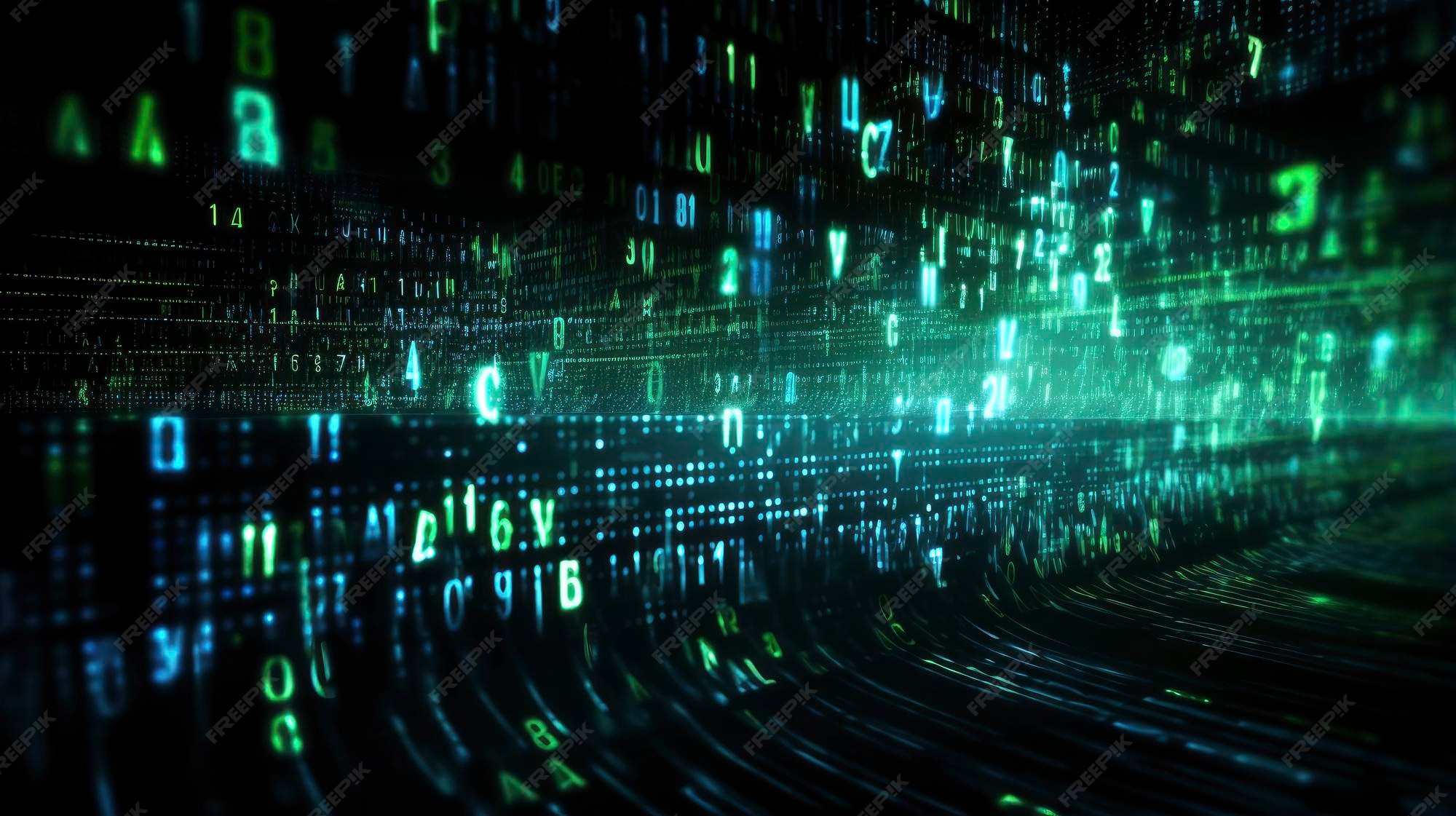 Premium Ai Image An Abstract Digital Background With Binary Code And Ai Algorithms Running In