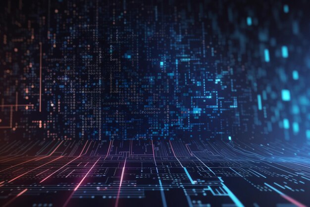 Premium Photo Abstract Digital Background With Binary Code And Ai Algorithms Running In The