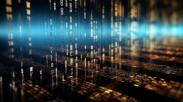 Premium AI Image | An abstract digital background with binary code and ...
