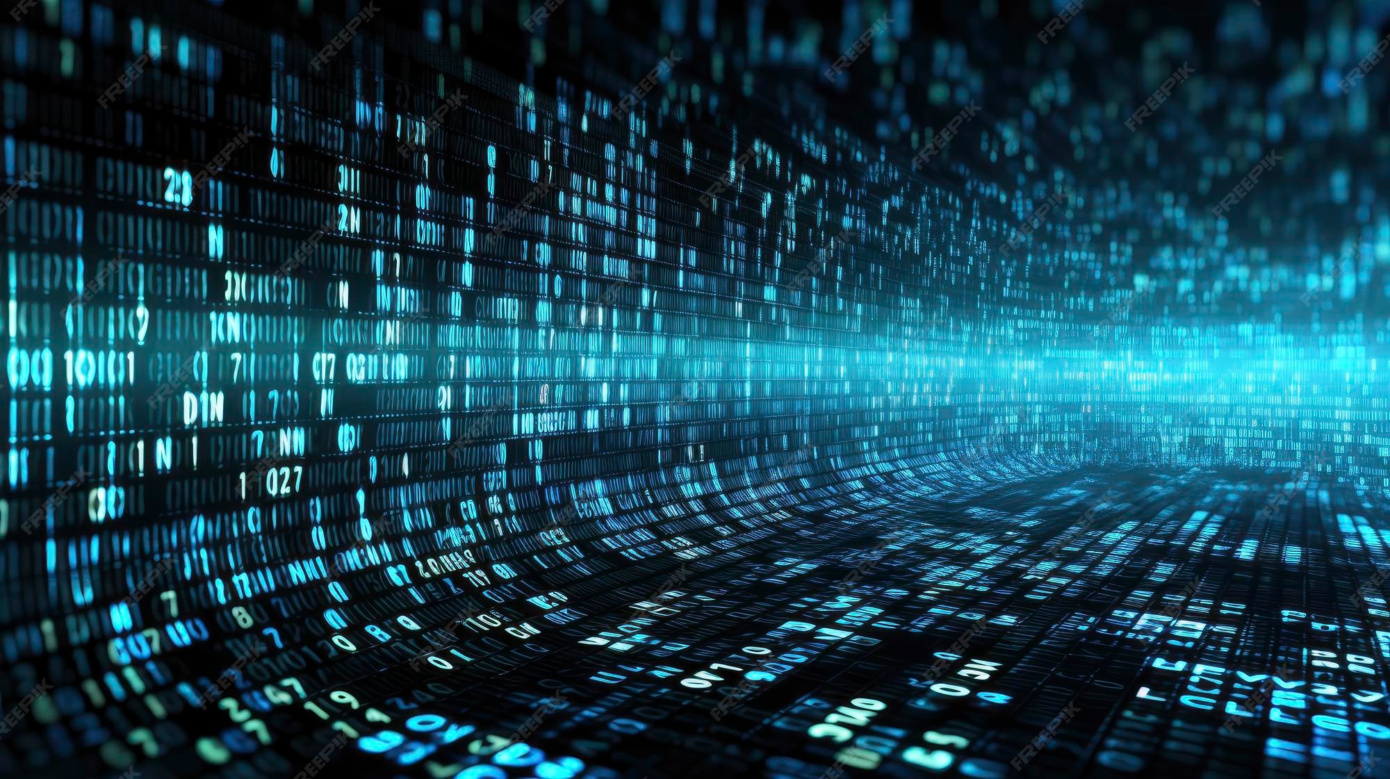 Premium AI Image | An abstract digital background with binary code and AI algorithms running in ...