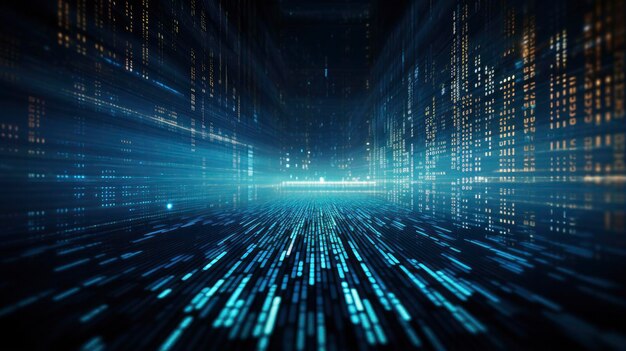 Premium AI Image | An abstract digital background with binary code and AI algorithms running in ...