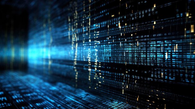 Premium AI Image | An abstract digital background with binary code and ...