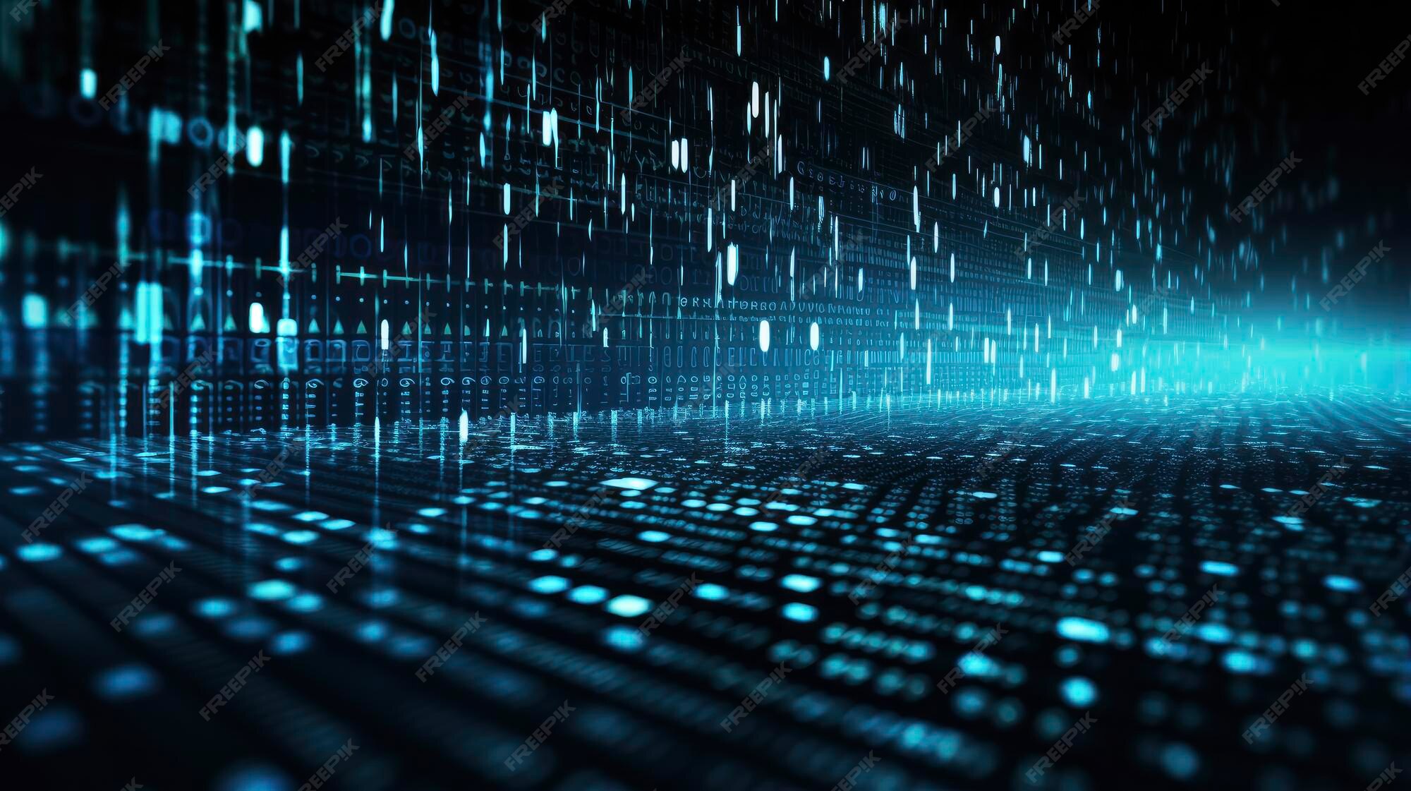 Premium AI Image | An abstract digital background with binary code and AI algorithms running in ...