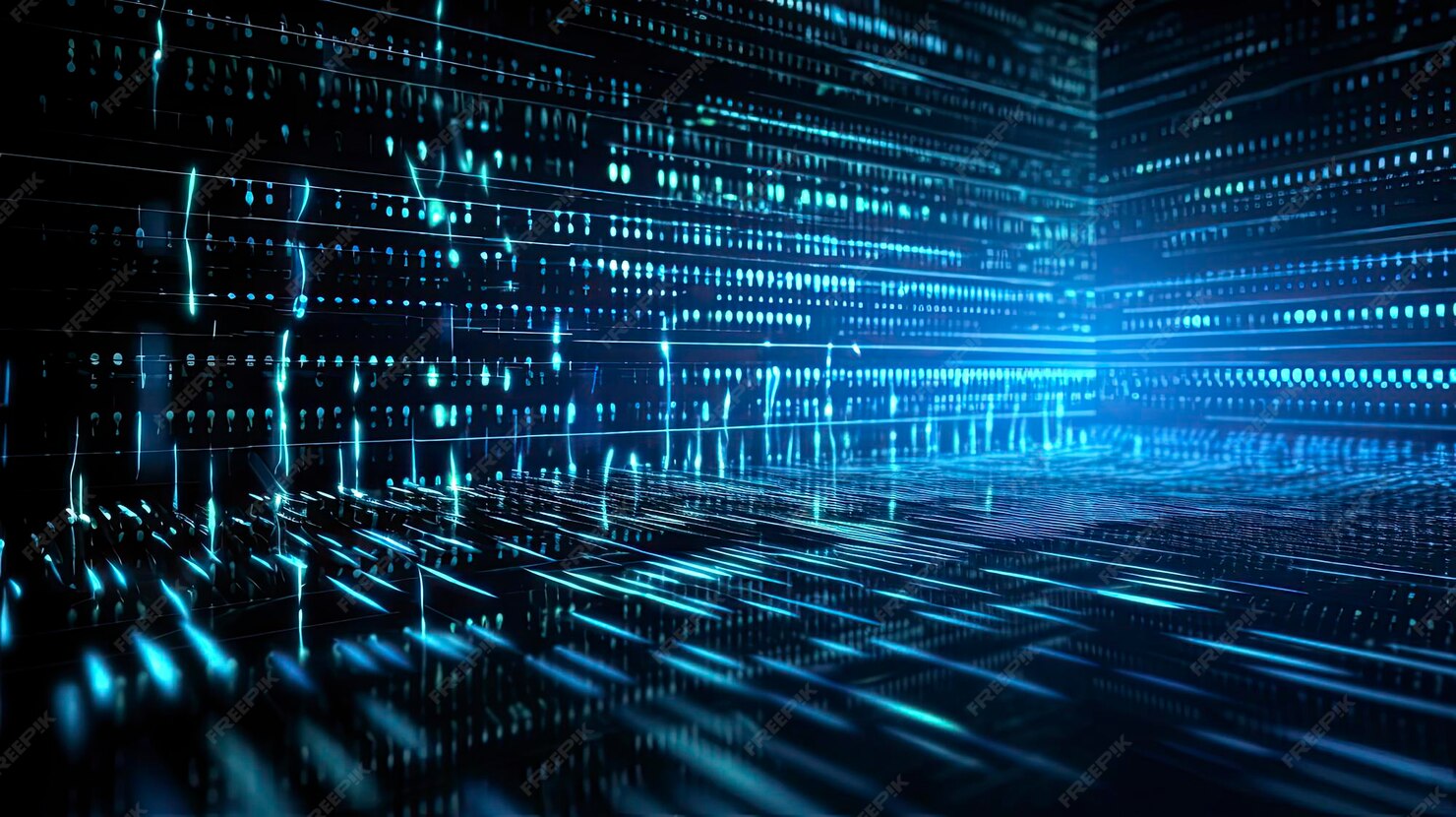 Premium Photo | An abstract digital background with binary code and AI algorithms running in the ...