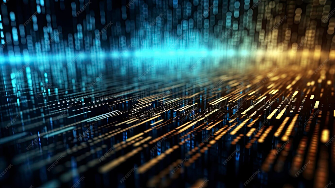 Premium AI Image | An abstract digital background with binary code and AI algorithms running in ...