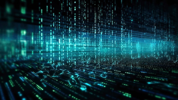 Premium AI Image | An abstract digital background with binary code and AI algorithms running in ...