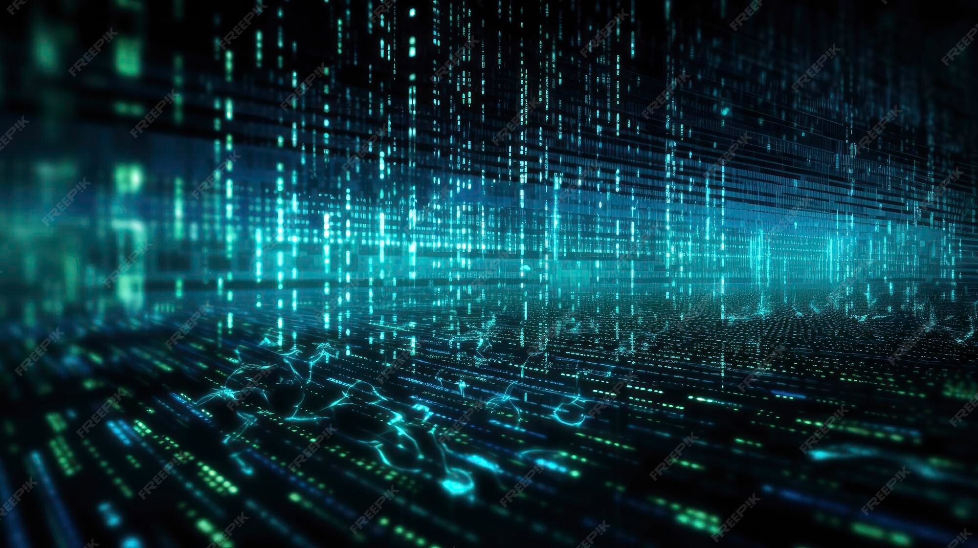 Premium AI Image | An abstract digital background with binary code and ...