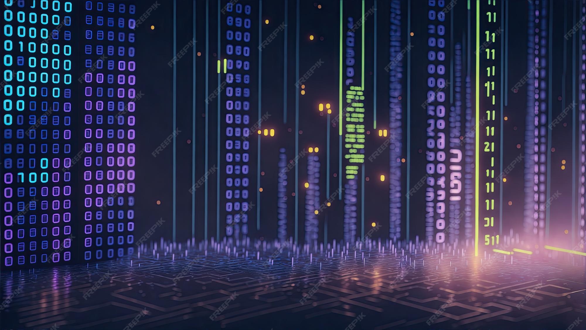 Premium AI Image | An abstract digital background with binary code and AI algorithms running in ...