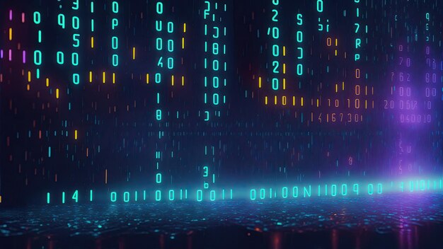 Premium Ai Image An Abstract Digital Background With Binary Code And Ai Algorithms Running In