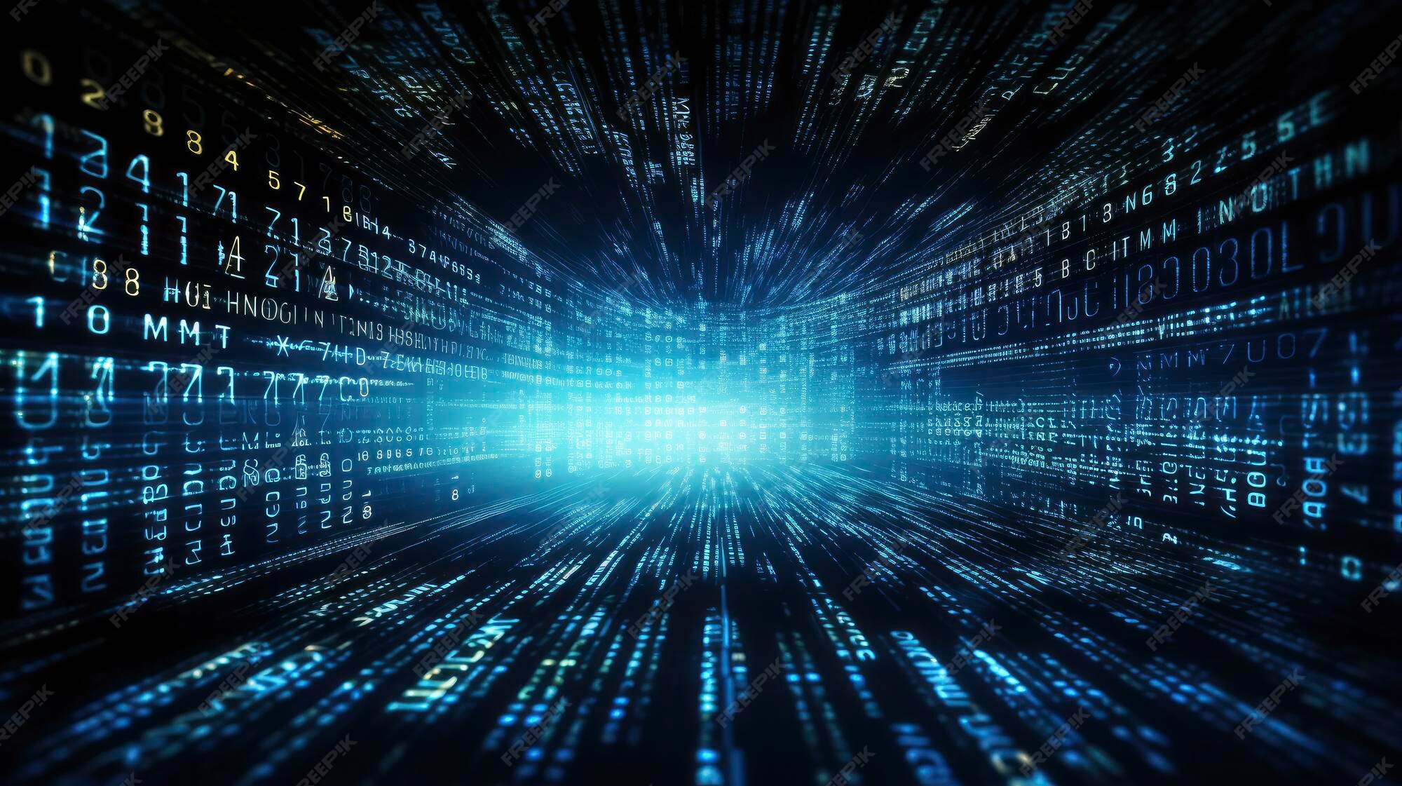 Premium AI Image | An abstract digital background with binary code and AI algorithms running in ...