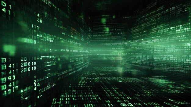 Premium Photo | An abstract digital background with binary code and AI ...