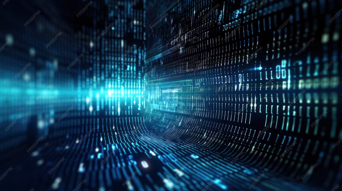Premium AI Image | An abstract digital background with binary code and ...